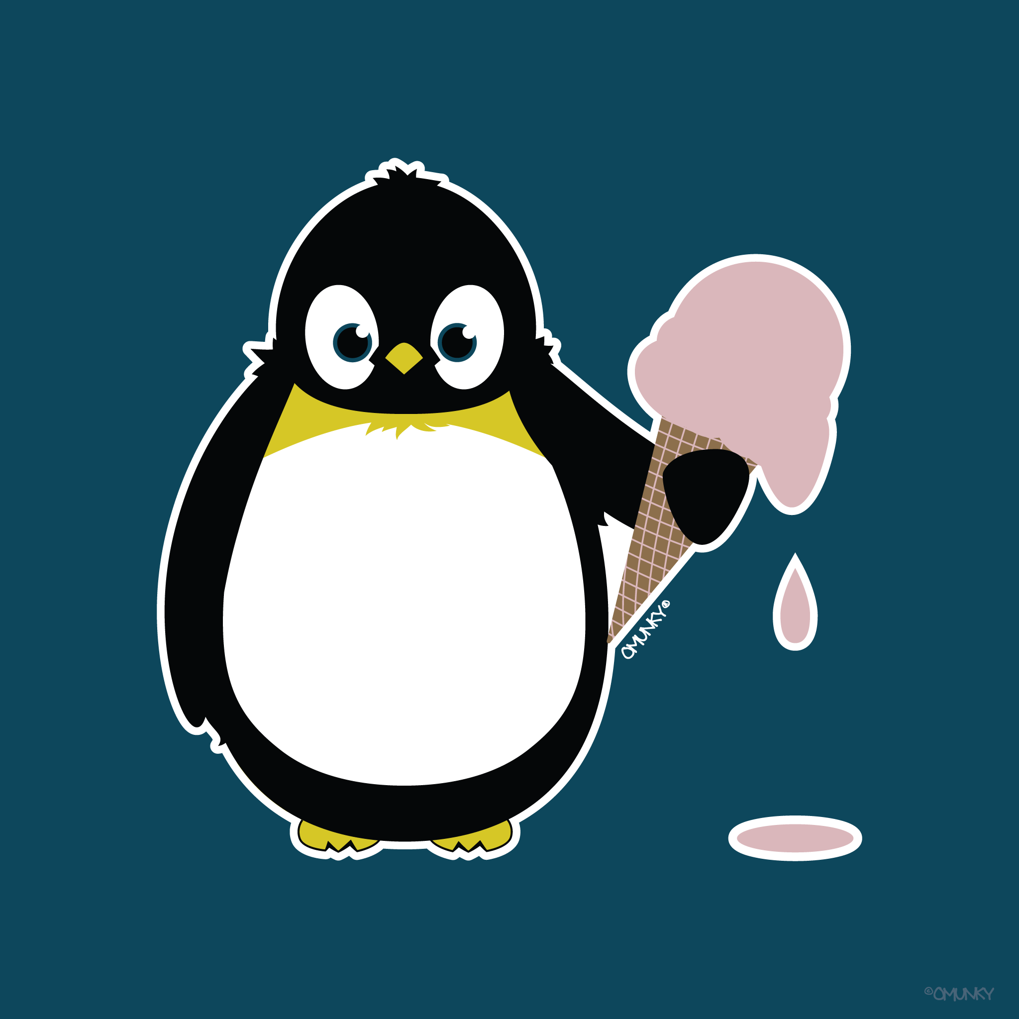 omunky Pudgy Penguin - Penguin Eating Ice Cream – OMUNKY